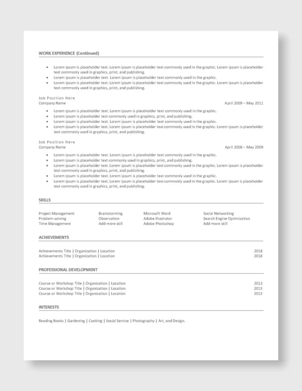 ATS Resume Template | ATS-Friendly CV, Cover Letter & Reference Page